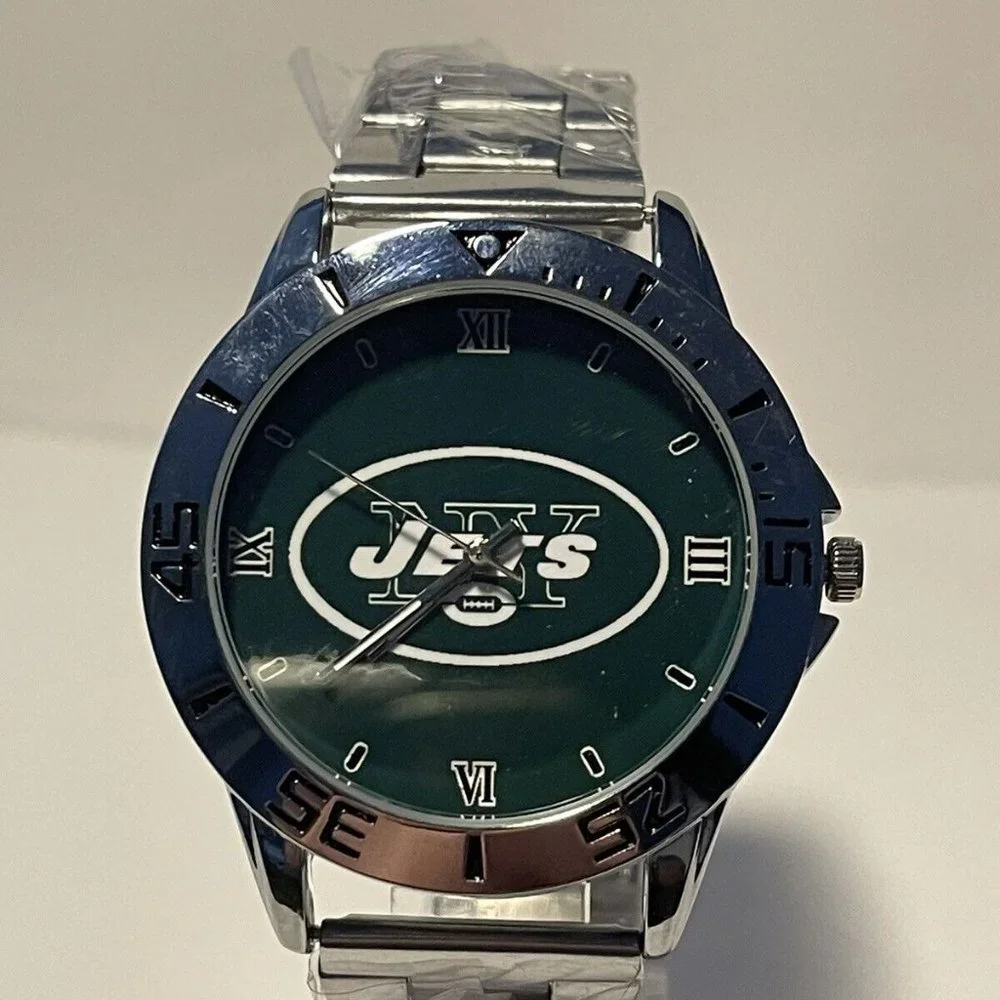 NFL | Accessories | New York Jets Nfl Logo Stainlesssteel Analog Mens ...